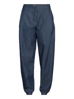 Emporio Armani Tapered Chambray Trousers - Blue