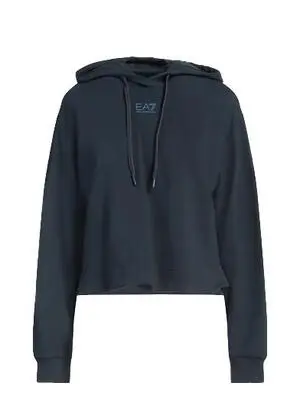 EA7 Cotton-elastane Blend Fleece Sweatshirt - Blue