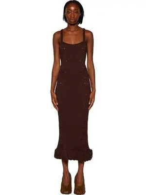 DIOTIMA Moore Fringed Cut-out Maxi Dress - Coffee