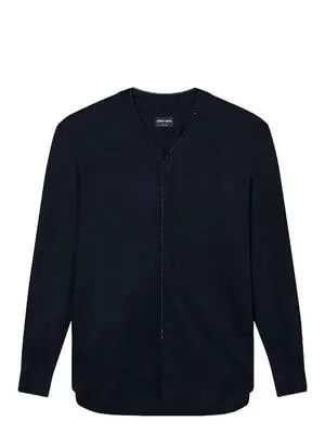 Giorgio Armani Giorgios Silk Interlock Shirt With Rhinestone Piping - Black