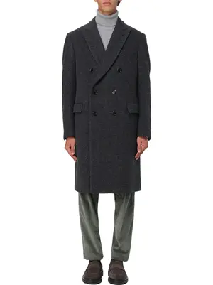 LARDINI Double Breasted Coat - Black