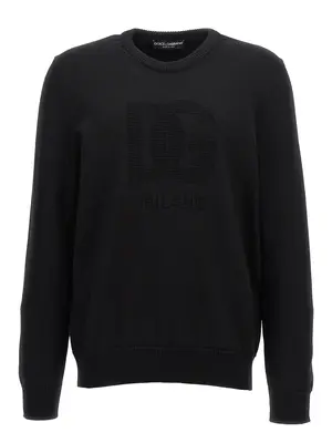 Dolce & Gabbana Dg' Intarsia Sweater - Black