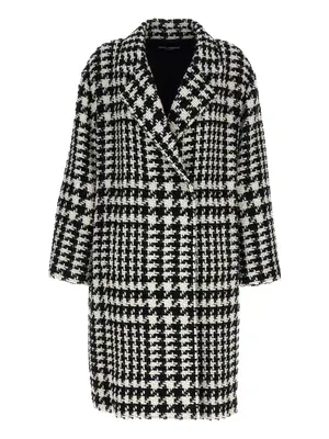 Dolce & Gabbana Pied De Poule Coat - White/black