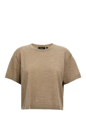 Theory Theory Short Sleeve Sweater Beige