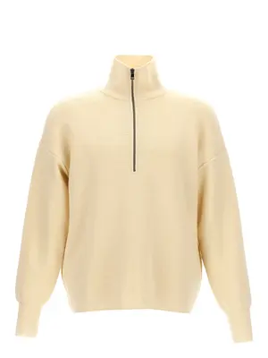 MA'RY'YA Half Zip Sweater - White