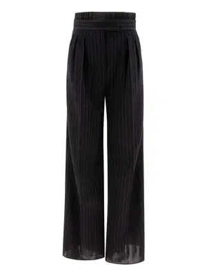 Max Mara Piroghe Pinstriped Trousers - Blue