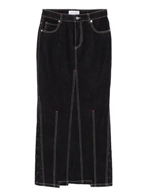 MARINE SERRE Moon Denim Long Skirt - Black