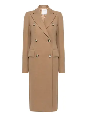 Sportmax Wool-cashmere Double-breasted Coat - Camel
