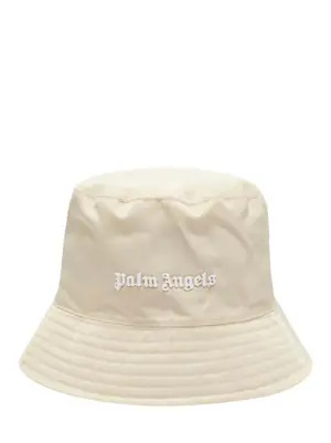 Palm Angels Classic Logo Bucket Hat - Beige/white