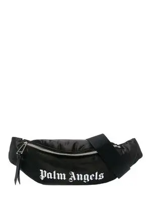 Palm Angels Logo Print Belt Bag - Black/white