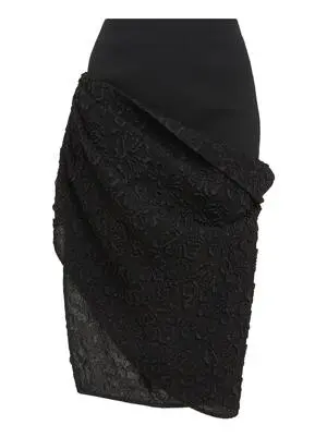 Givenchy Asymmetric Draped Skirt - Black