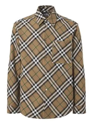 Burberry Check Cotton Shirt - Beige