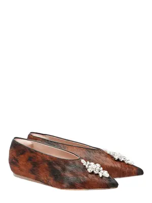 Simone Rocha Embellished Ballet Flats - Brown