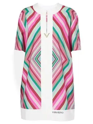 Valentino Garavani Vgold Rhombus Cotton Poplin Mini Dress - Multicoloured