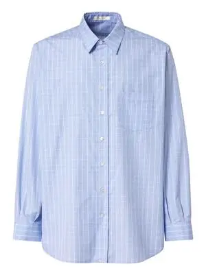 THE ROW Cardiff Checked Cotton Shirt - Blue