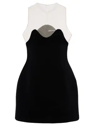 David Koma Wave Tulle Minidress - Black