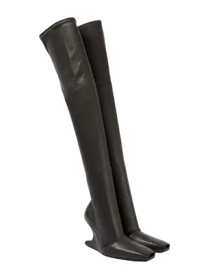 Rick Owens Cantilever Leather Over-the-knee Boots - Black