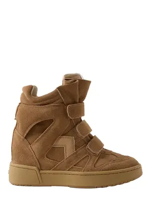 Isabel Marant Isabel Marant Im3 Leather-Trimmed Suede High-Top Sneakers Brown