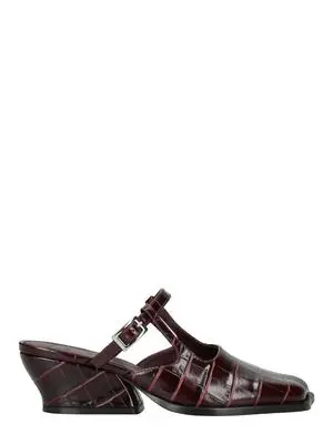 Loewe Leather Onda Mary Jane Mules - Burgundy