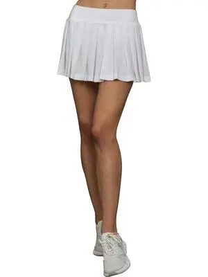 Norma Kamali Pleated Pickleball Skirt - Snow White