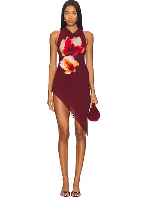 LOVERS AND FRIENDS X Maggie Macdonald Emery Mini Dress - Burgundy