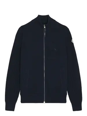 Moncler Zip Up Cardigan - Dark Blue