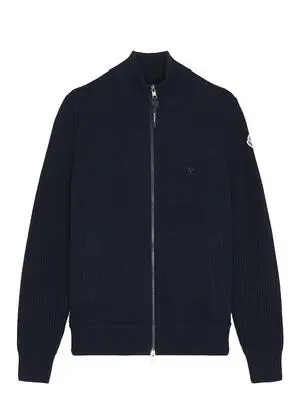 Moncler Zip Up Cardigan - Dark Blue