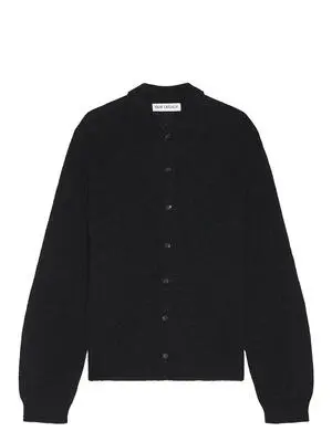 Our Legacy Evening Polo In Black - Black Fuzzy Alpaca