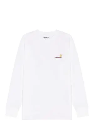 Carhartt Work In Progress Longsleeve American Script T-shirt - White