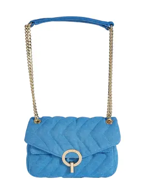Sandro Sandro Quilted Canvas Shoulder Bag Blue