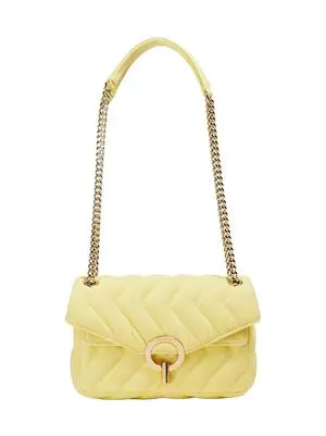 Sandro Sandro Quilted Canvas Shoulder Bag Pastel Yellow