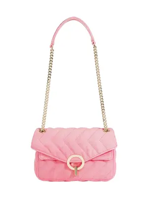 Sandro Sandro Quilted Canvas Shoulder Bag Pink