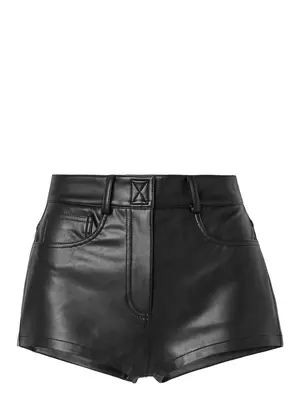 Norma Kamali Faux Leather Ultra Mini Shorts - Black