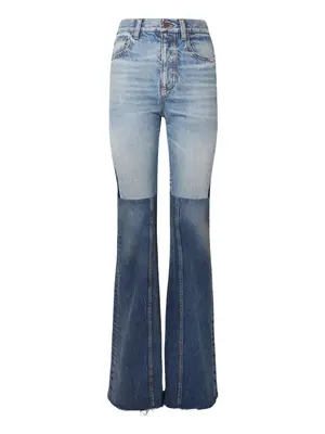 Chloé Patchwork Flared Jeans - Blue