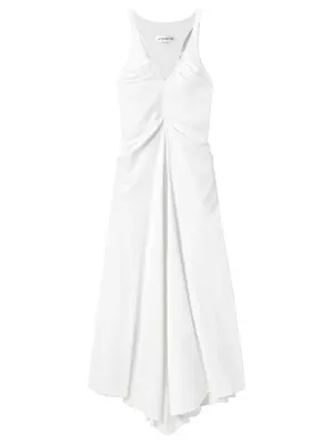 Victoria Beckham Gathered Duchesse-satin Maxi Dress - White