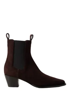 TOTEME The City Suede Chelsea Boots - Brown