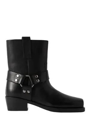 Paris Texas Roxy Studded Leather Ankle Boots - Black