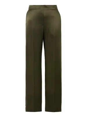 JOSEPH Tova Silk-satin Pants - Green