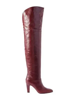 Chloé Chloé Eve Leather Over-the-knee Boots Burgundy