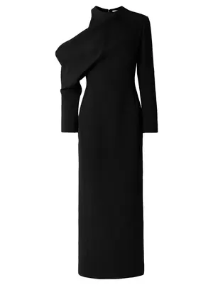 Khaite Trey Cold-shoulder Maxi Dress - Black
