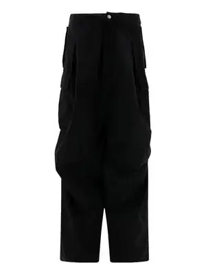 Alexander McQueen Pleated Cargo Trousers - Black
