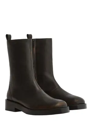 COURREGES Rider Leather Boots - Brown