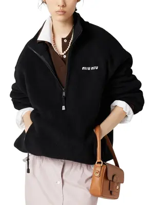 Miu Miu Fleece Sweatshirt - Black