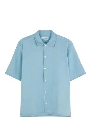 SAMSOE SAMSOE Short-sleeve Denim Shirt - Blue