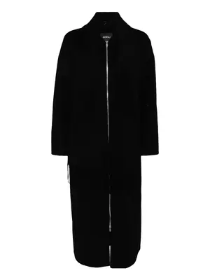Goen.j Detachable-muffler Zip-up Coat - Black