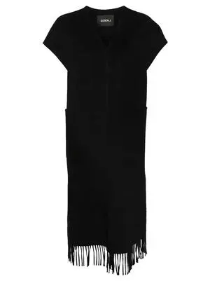 Goen.j Double-faced Fringed Dress - Black