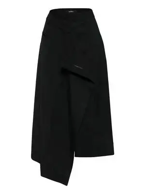 Goen.j Asymmetric Draped Skirt - Black