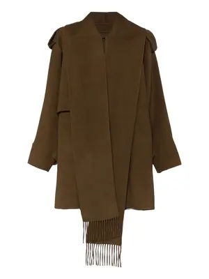 Goen.j Double-faced Wool-blend Jacket With Muffler Collar - Brown