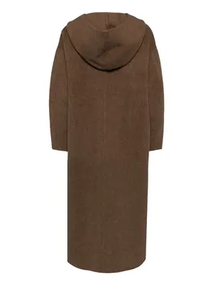 Goen.j Zip-up Hooded Wool Coat - Brown