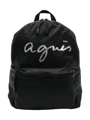 AGNÈS B. Logo-printed Backpack - Black